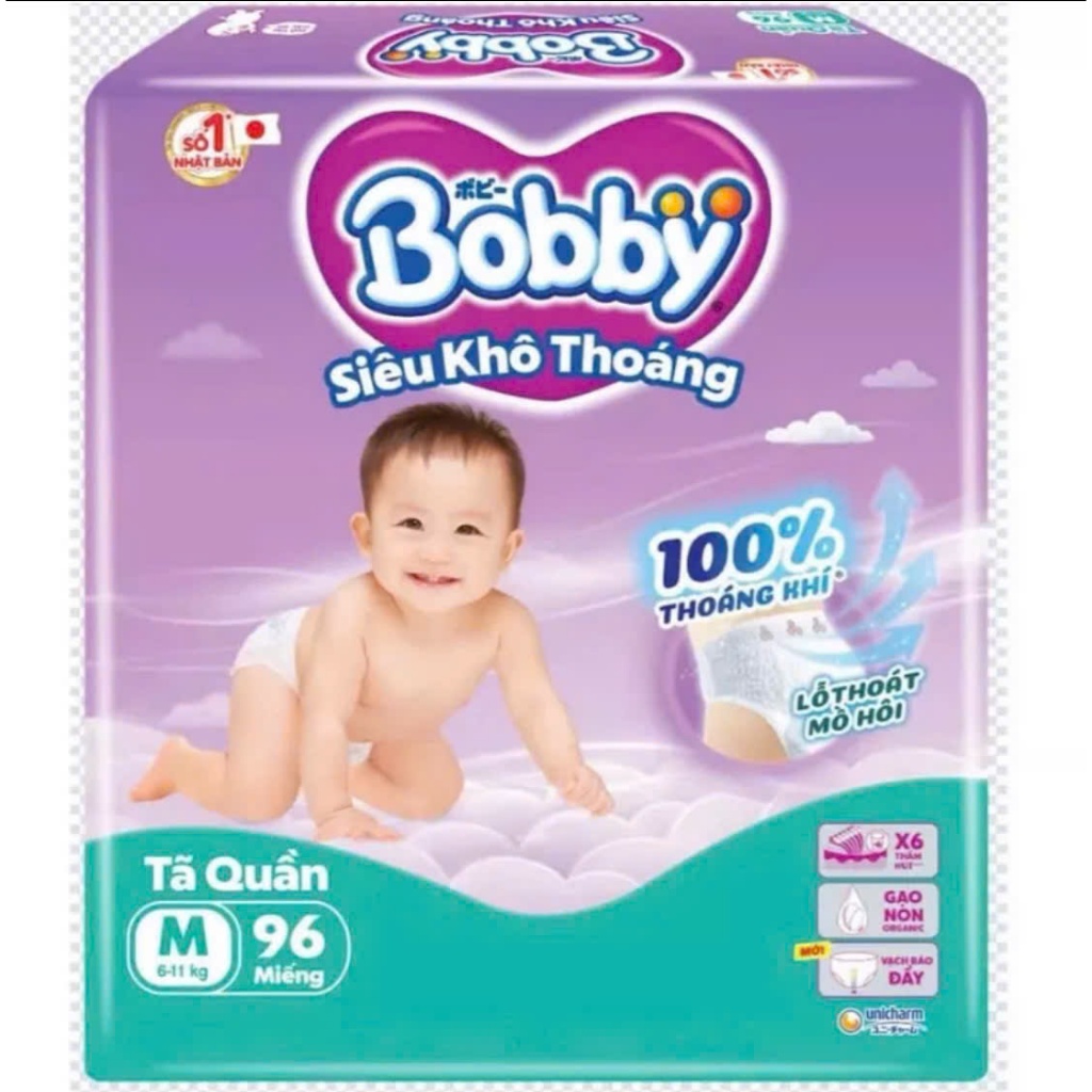 Tã/Bỉm quần Bobby Ultra+/Bobby Premium đủ size M96/L88/XL76/XXL70 siêu ...