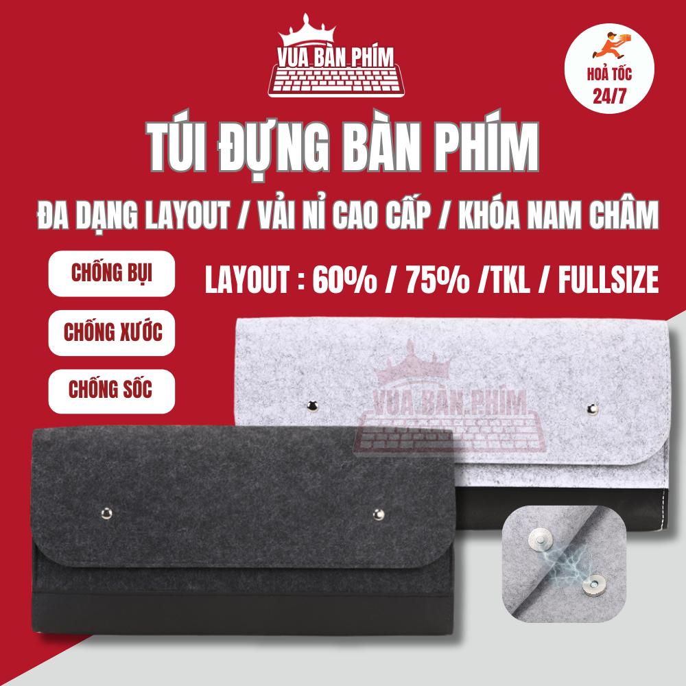 Túi đựng bàn phím cơ chống bụi bẩn,chống xước, giảm sốc cho layout 60 ...