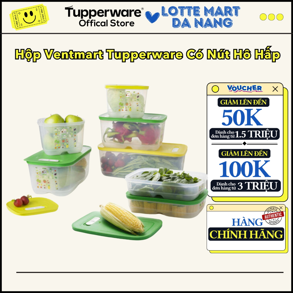 Hộp Trữ Mát Ventsmart Tupperware dung tích 800ml/1.8L/4.4L/6.1L Trữ Mát ...