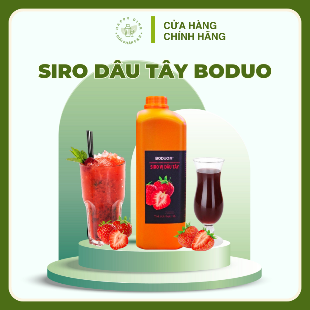 Siro/Syrup dâu tây Boduo can 2L pha trà sữa., trà hoa quả đơn giản tại ...