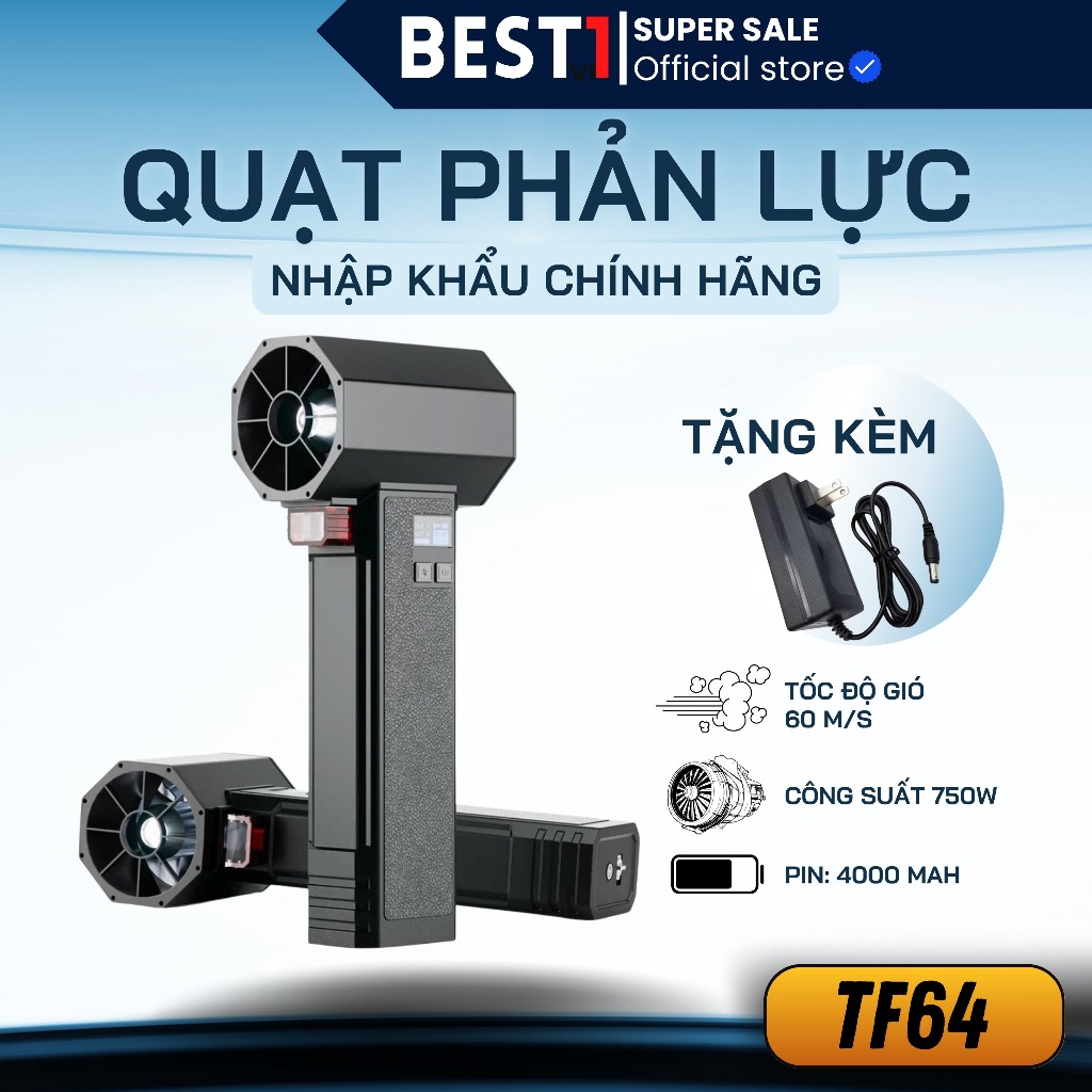 Quạt phản lực siêu mạnh máy thổi cầm tay Booster TF64 công suất lớn ...