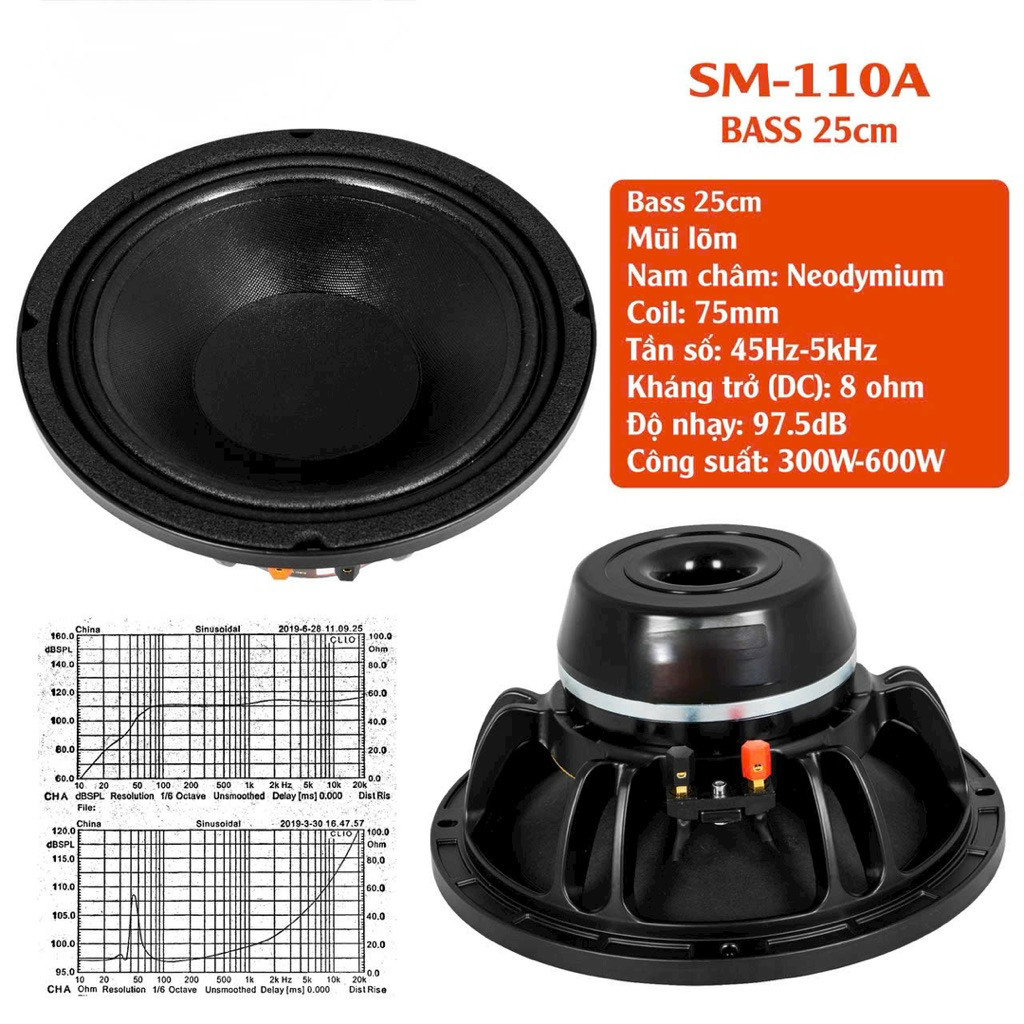 Bass neo khối 25 mẫu B&C coil 75, mũi lõm, hàng nhập khẩu cao cấp (1 ...