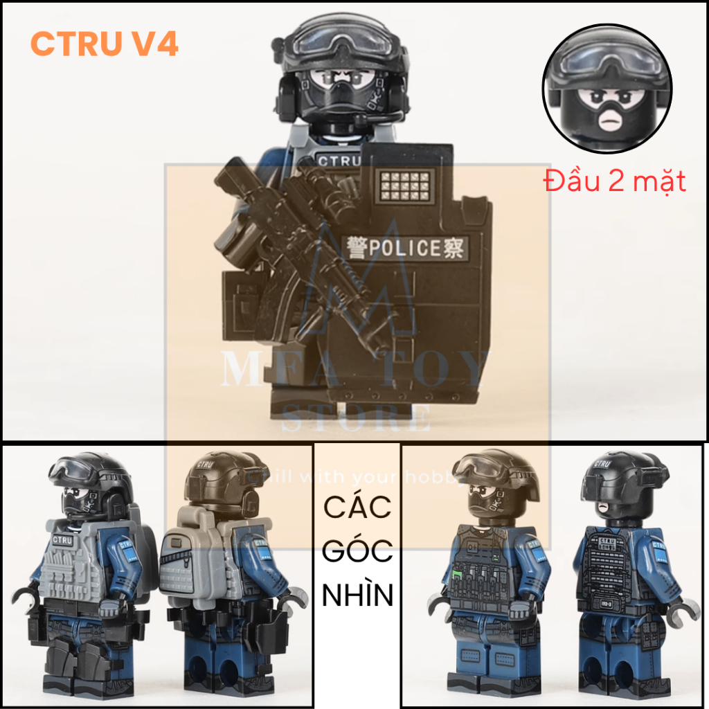 Đồ chơi lắp ráp swat army, mô hình đồ chơi- Lính CTRU V4 No.603 ...
