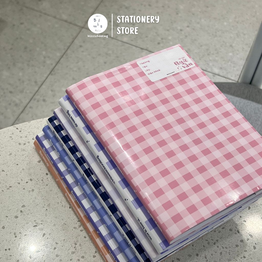 [CARO] Giấy bao tập, bọc vở, bọc sách hoạ tiết Caro Pastel | by Bliss ...