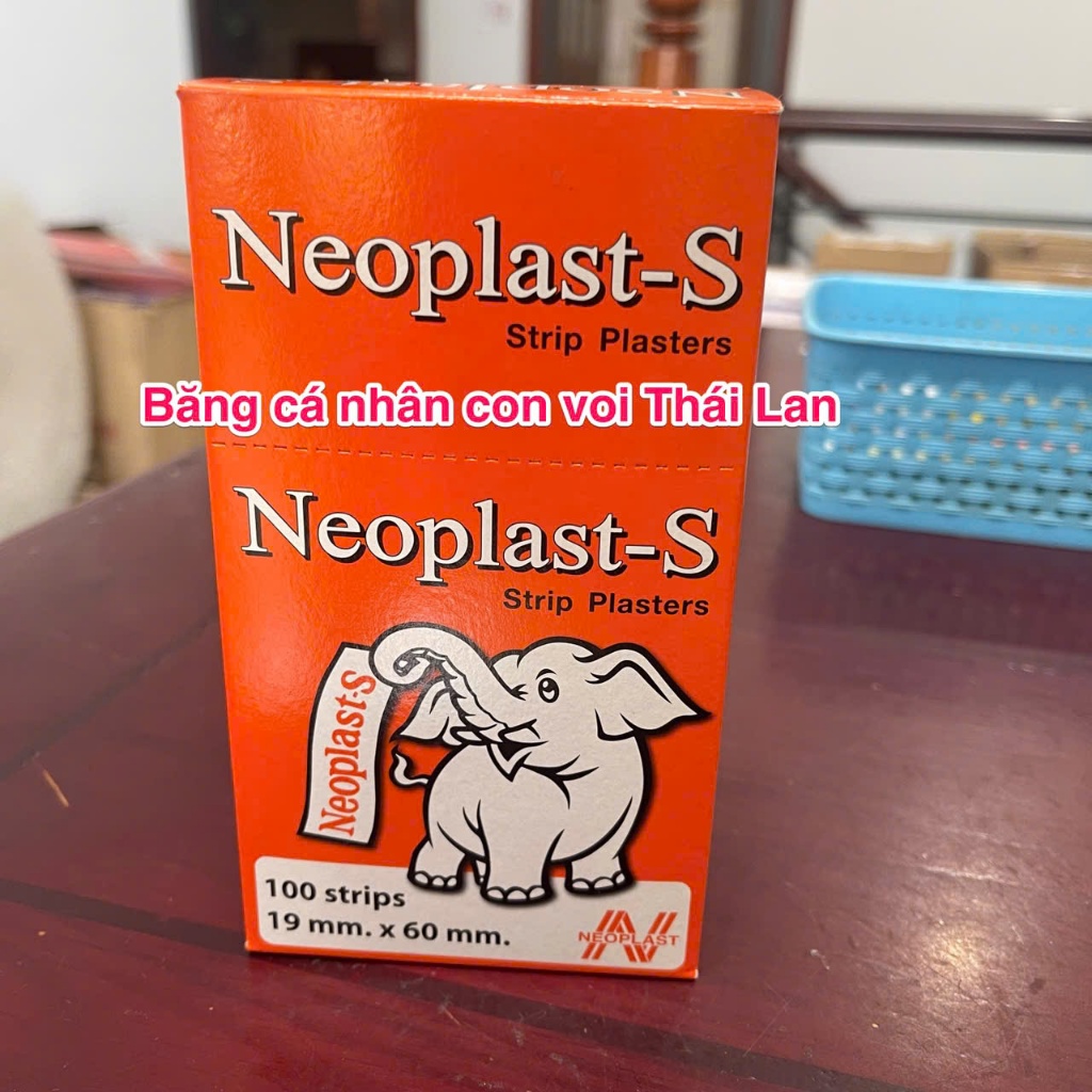 BĂNG CÁ NHÂN CON VOI NEOPLAST-S HỘP 100 MIẾNG DÁN KÍCH THƯỚC 19mm x 60 ...