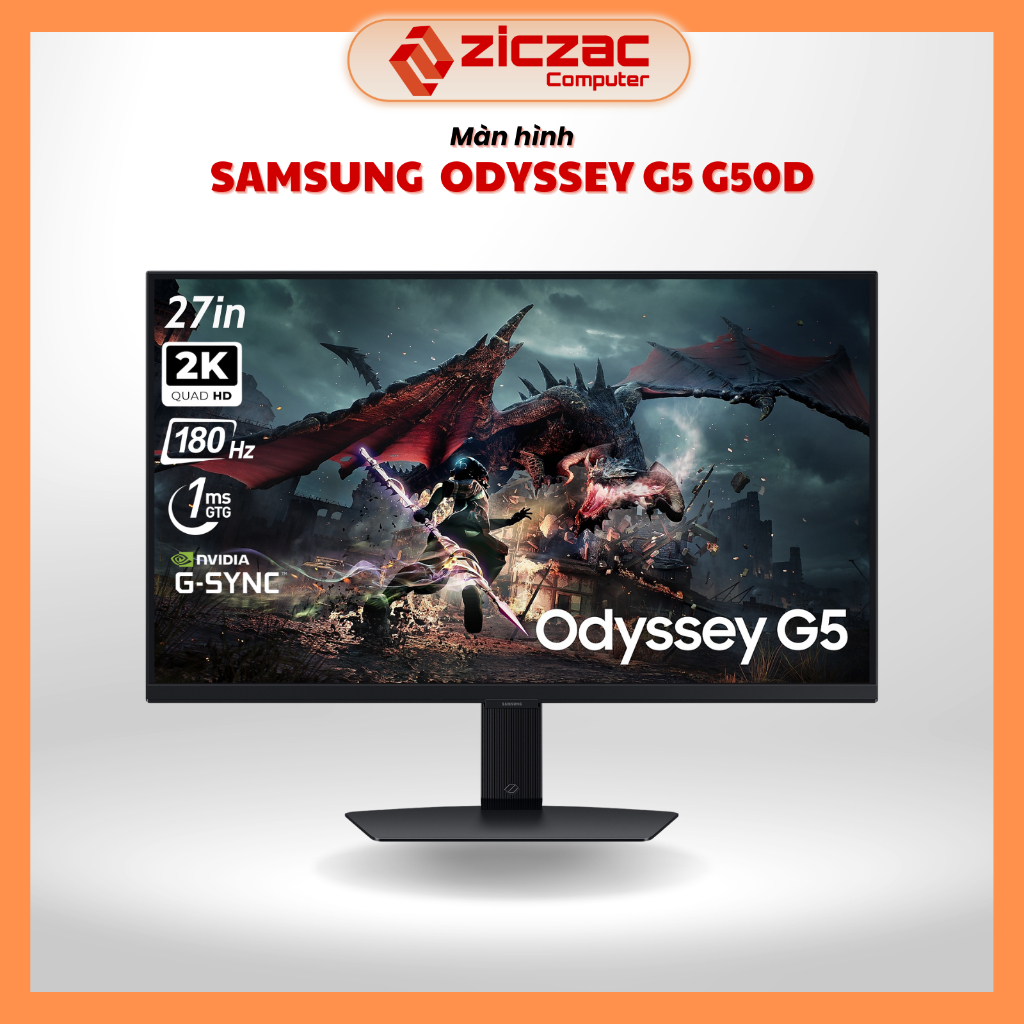 Màn hình Samsung Odyssey G5 G50D 180Hz 27 inch 2K QHD IPS Gaming - BH 24th chính hãng | Shopee ...