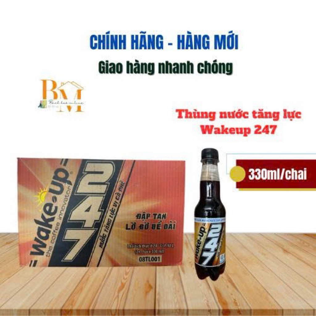 Thùng 24 Chai Nước Tăng Lực Wake Up 247 Vị Cà Phê 330ml | Shopee Việt Nam