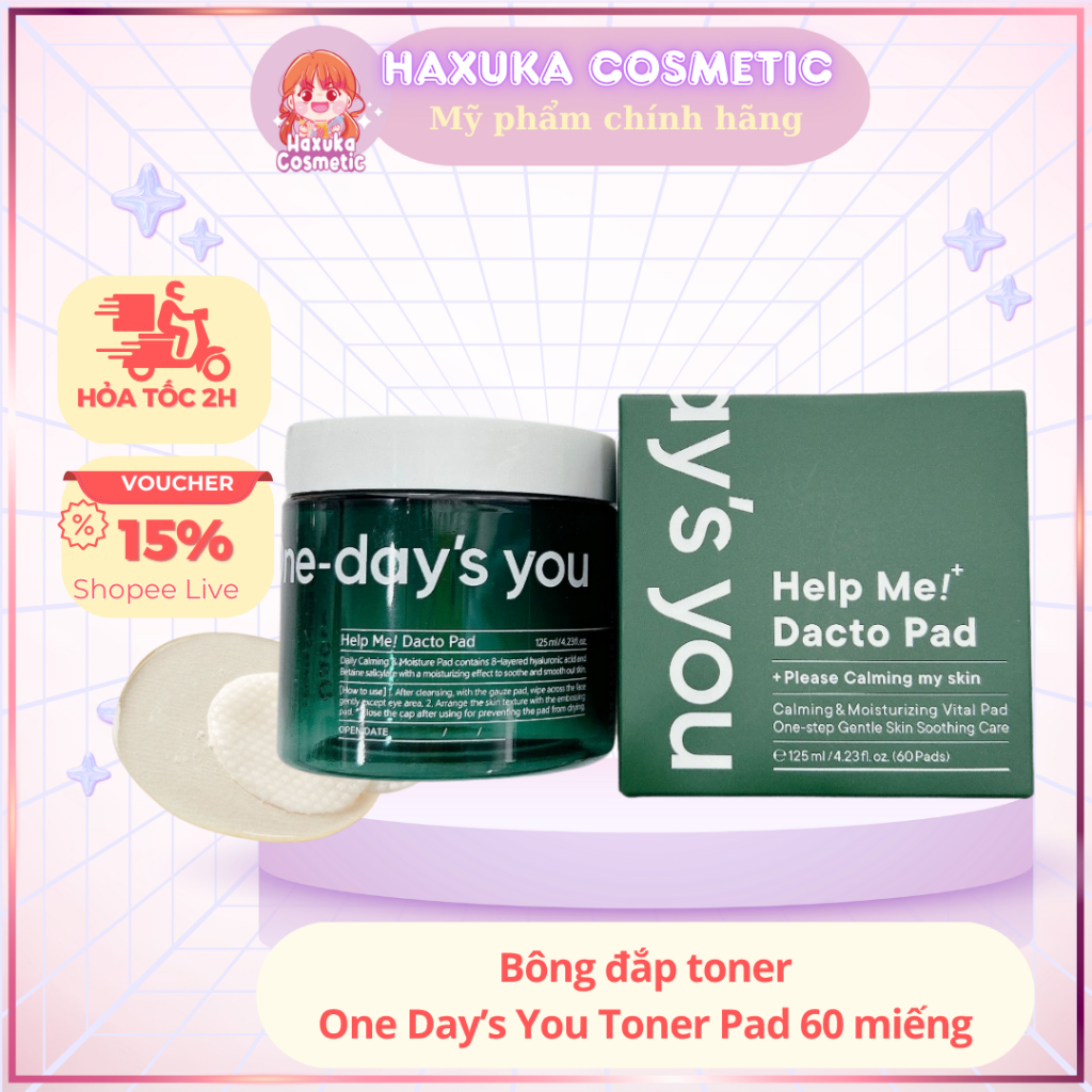 Bông Đắp Toner Pad One Day’s You Toner Pad Thuần Chay Làm Dịu Da Và ...