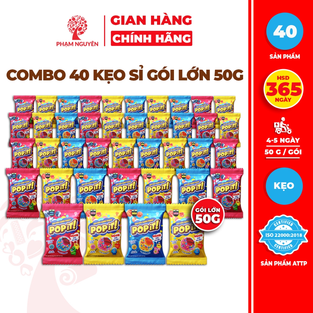 [BÁNH KẸO SỈ] Combo 40 Gói Lớn Kẹo Dẻo Thiên Thạch Từ Nước Ép Trái Cây ...