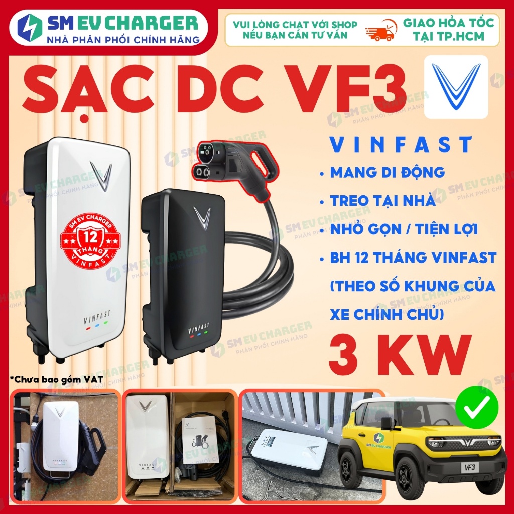 Sạc xe điện VINFAST VF3 DC 3KW Sạc Vinfast Minio HERIO NERIO LIMO GREEN VFe34 VF5 VF6 VF7 VF8 ...