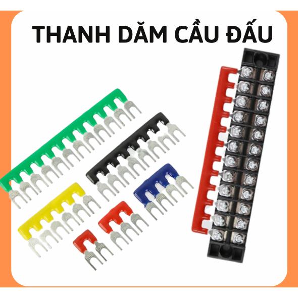 [Đơn tối thiểu 40k] Cầu Đấu Điện Domino đủ kích cỡ, TB25, 25A 3P 4P 6P 12P, lược cài Jumper 600V ...