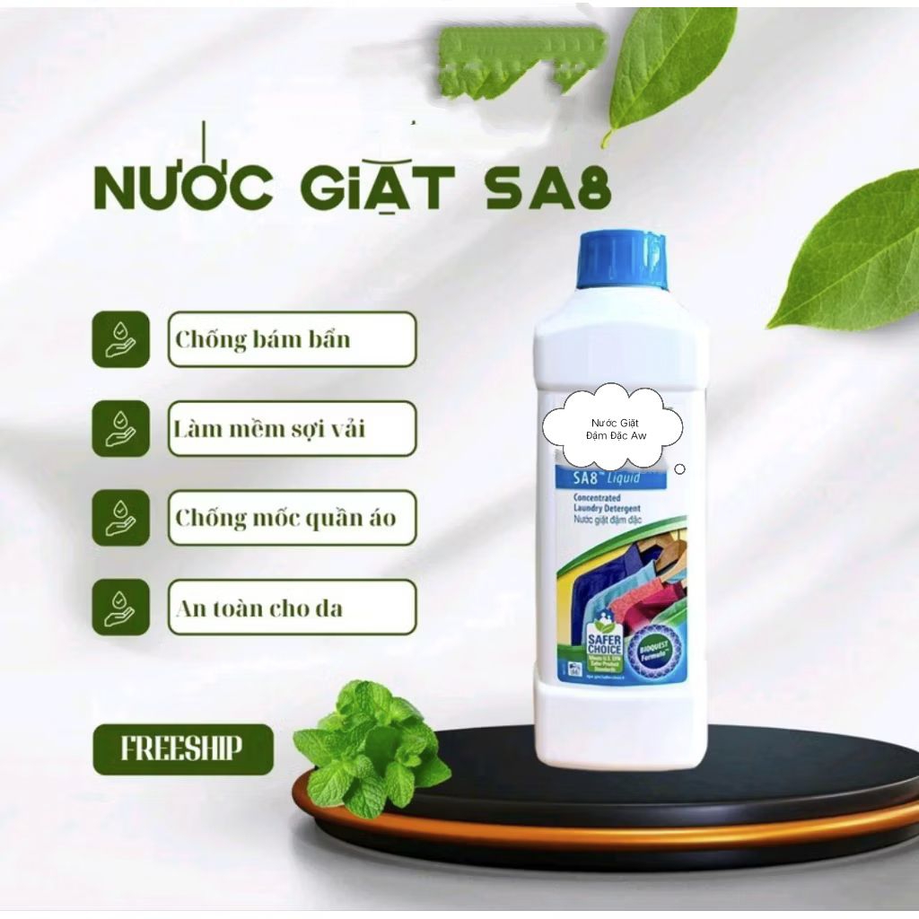 Nước Giặt Đậm Đặc SA8 Amway 1000ml, Làm Mềm Sợi Vải Tự Nhiên, Tẩy Trắng ...