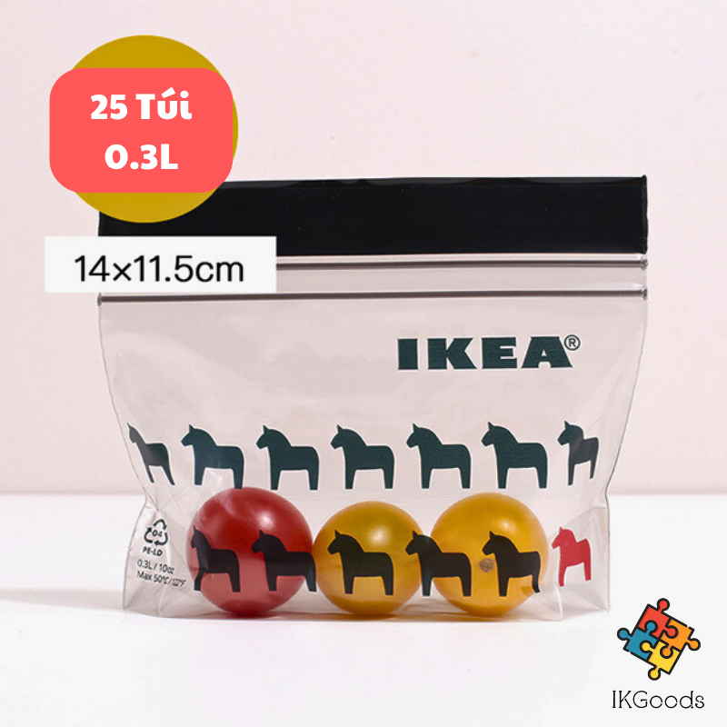 Hộp 25 túi zip lock thực phẩm 2.5L 1L và 0.3L IKEA | Shopee Việt Nam