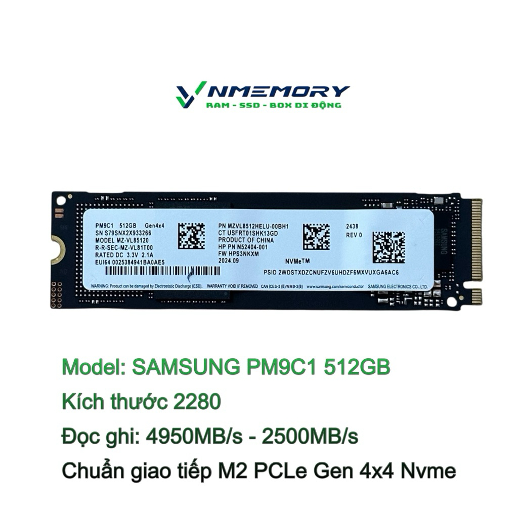 Ổ cứng SSD Samsung PM9C1 512GB M2 NVME 2280 - PCIe Gen4x4 | Shopee Việt Nam