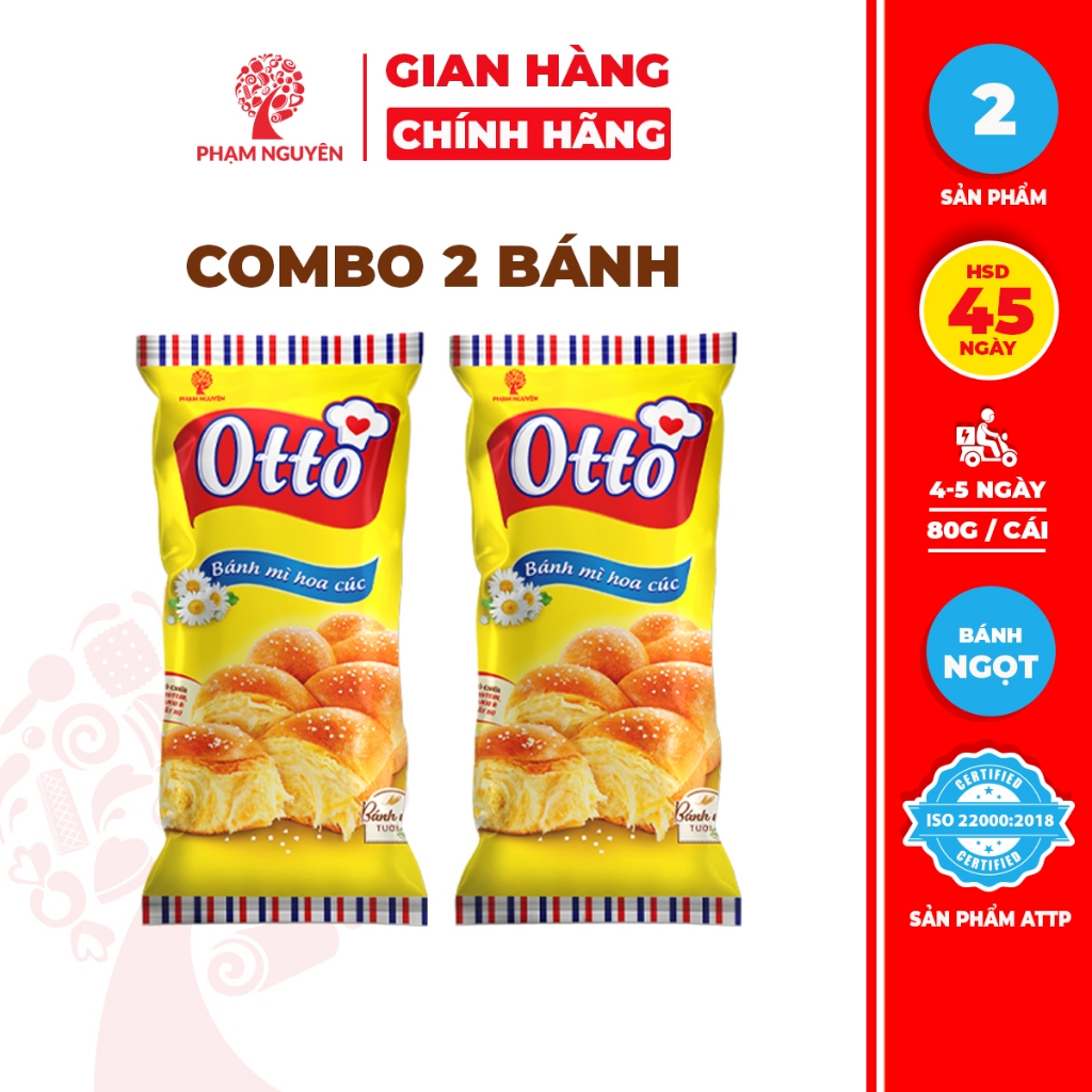 Combo 2 Bịch Bánh mì Hoa Cúc Mini Otto - Otto Mini Brioche Tressée 80g ...