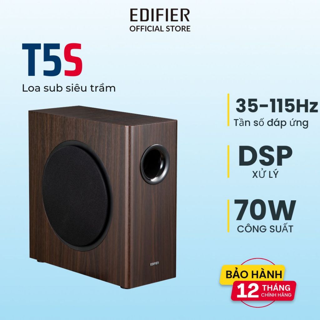 Loa Edifier T5s subwoofer công suất 60W siêu trầm 35Hz | Bảo hành 12 ...
