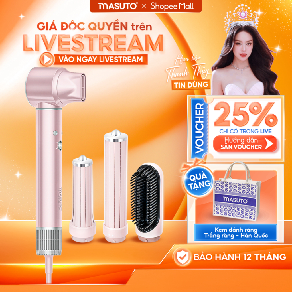 Máy Sấy Tóc Tạo Kiểu Masuto AirStyler 5in1 Phồng Và Mượt Tóc Công Nghệ ...