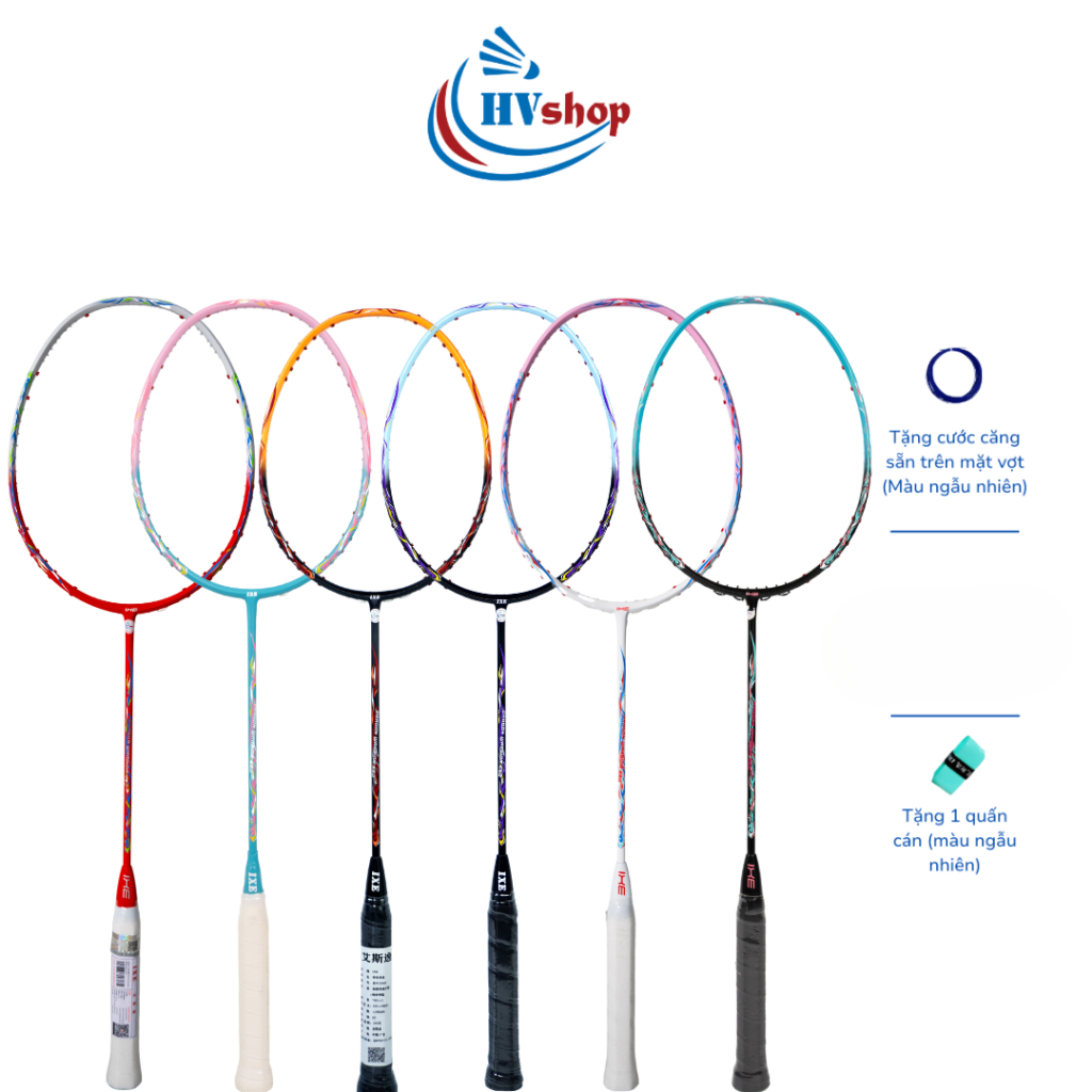 Vợt cầu lông IXE 660, Godwar, Galaxy chính hãng, tặng cước căng sẵn ...