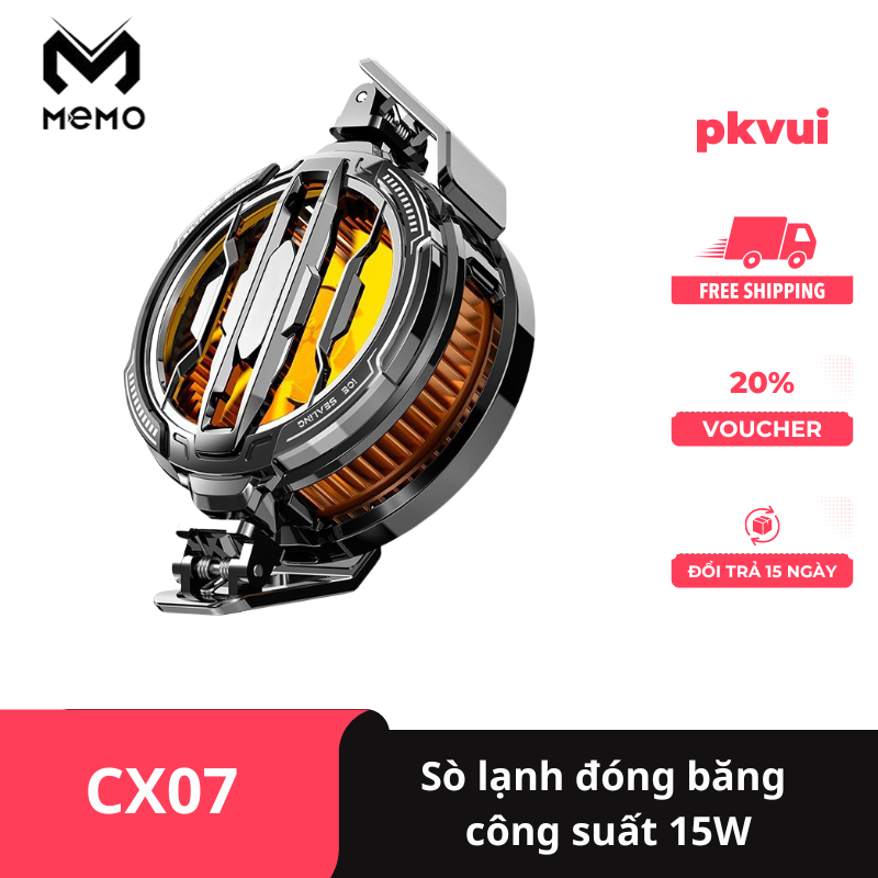 Quạt Tản Nhiệt Điện Thoại Sò Lạnh MEMO CX07 - LED Gaming, Nam Châm Siêu ...
