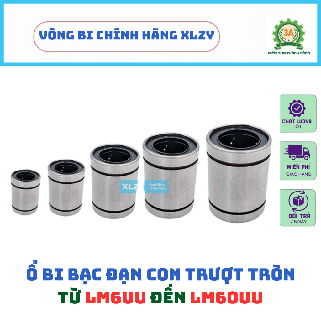 Ổ bi trượt - Bạc đạn trượt, con trượt LM 6UU 8UU 10UU 12UU 13UU 16UU ...