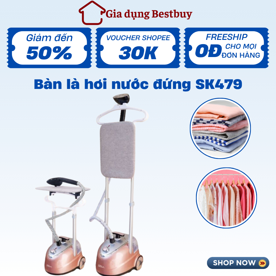 Bàn là cây hơi nước SEKA SK47 kèm bàn ui công suất 2000W dễ dàng sử ...