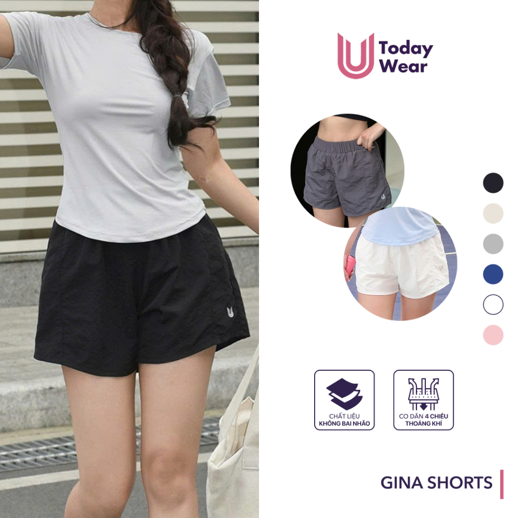 Quần đùi thể thao nữ Gina Short Today U Wear co giãn thoáng mát ...