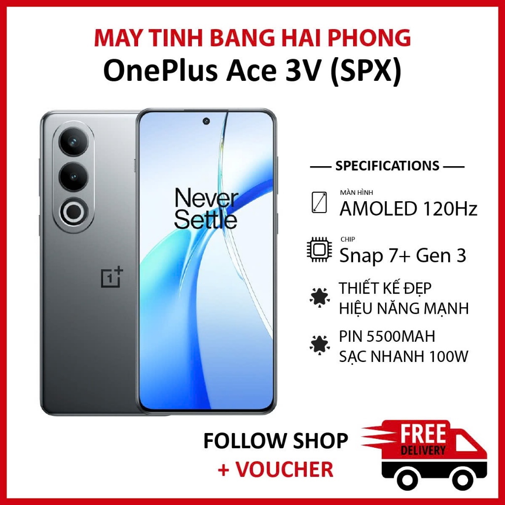 Điện thoại Oneplus ACE 3V đã unlock (SPX) RAM 12/256GB chip Snapdragon 7+ Gen 3 màn AMOLED 1.5K ...