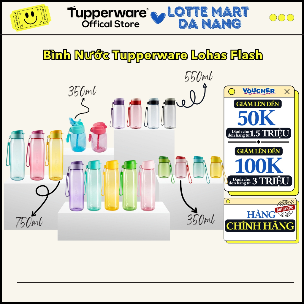Bình nước Tupperware Lohas Flash Chính Hãng 350ml-550ml-750 Nhựa Nguyên Sinh | Shopee Việt Nam