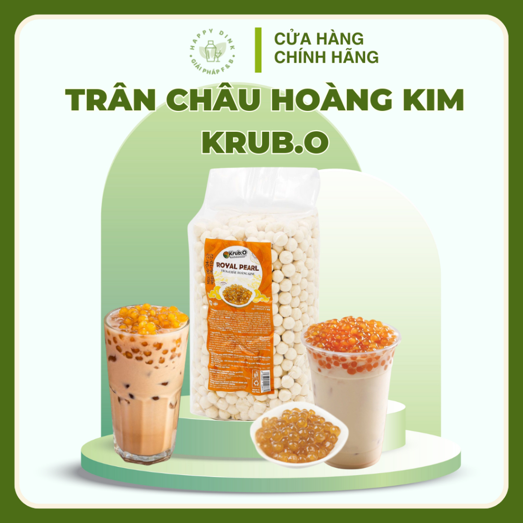 Trân châu hoàng kim KRUB.O gói 1kg, topping trân châu hoàng kim ...