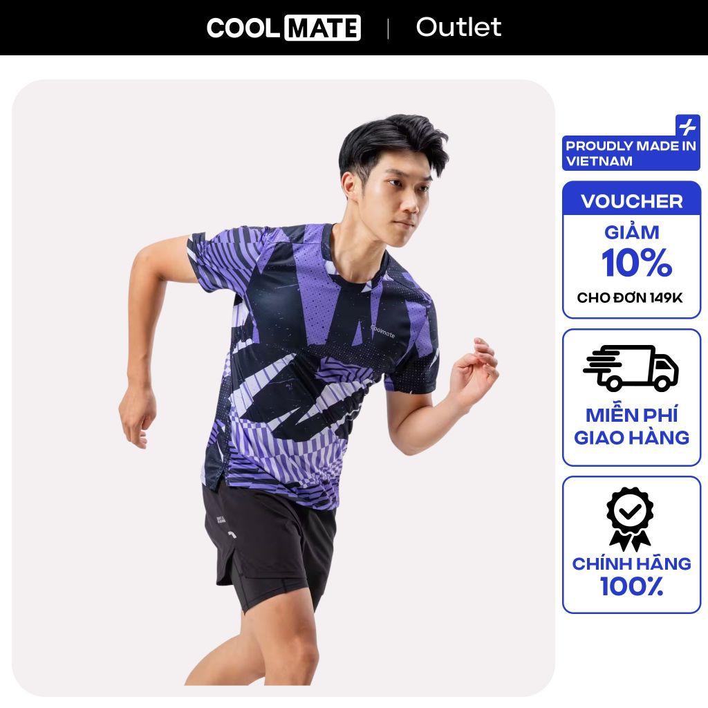 Áo thun chạy bộ Graphic Geometric Siêu nhẹ, Co giãn, Nhanh khô Coolmate ...