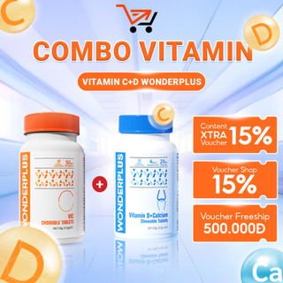Combo Thực Phẩm Bảo Vệ Sức Khoẻ Viên Nhai Vitamin C+ D Wonderplus 120 ...