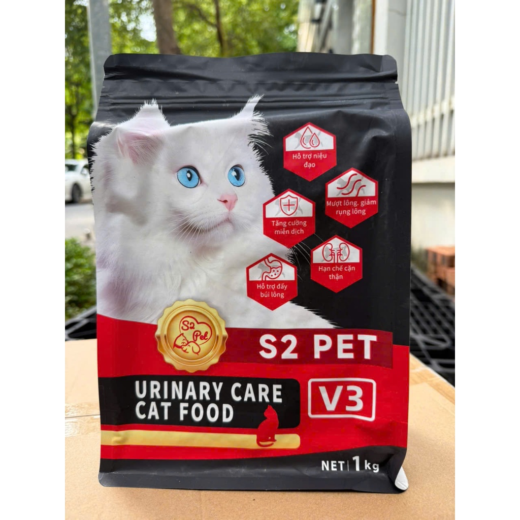 Thức ăn hạt khô cho mèo sỏi thận tiết niệu gói 1kg V3 S2 Pet | Shopee ...