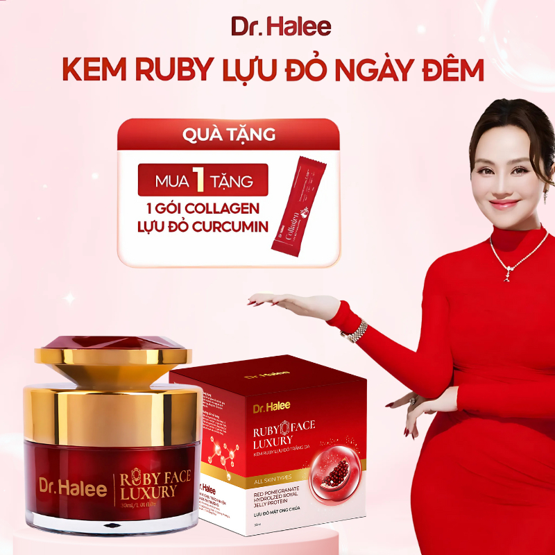 Kem Ruby Lựu Đỏ Dưỡng Trắng Chuyên Sâu Dr Halee | Shopee Việt Nam