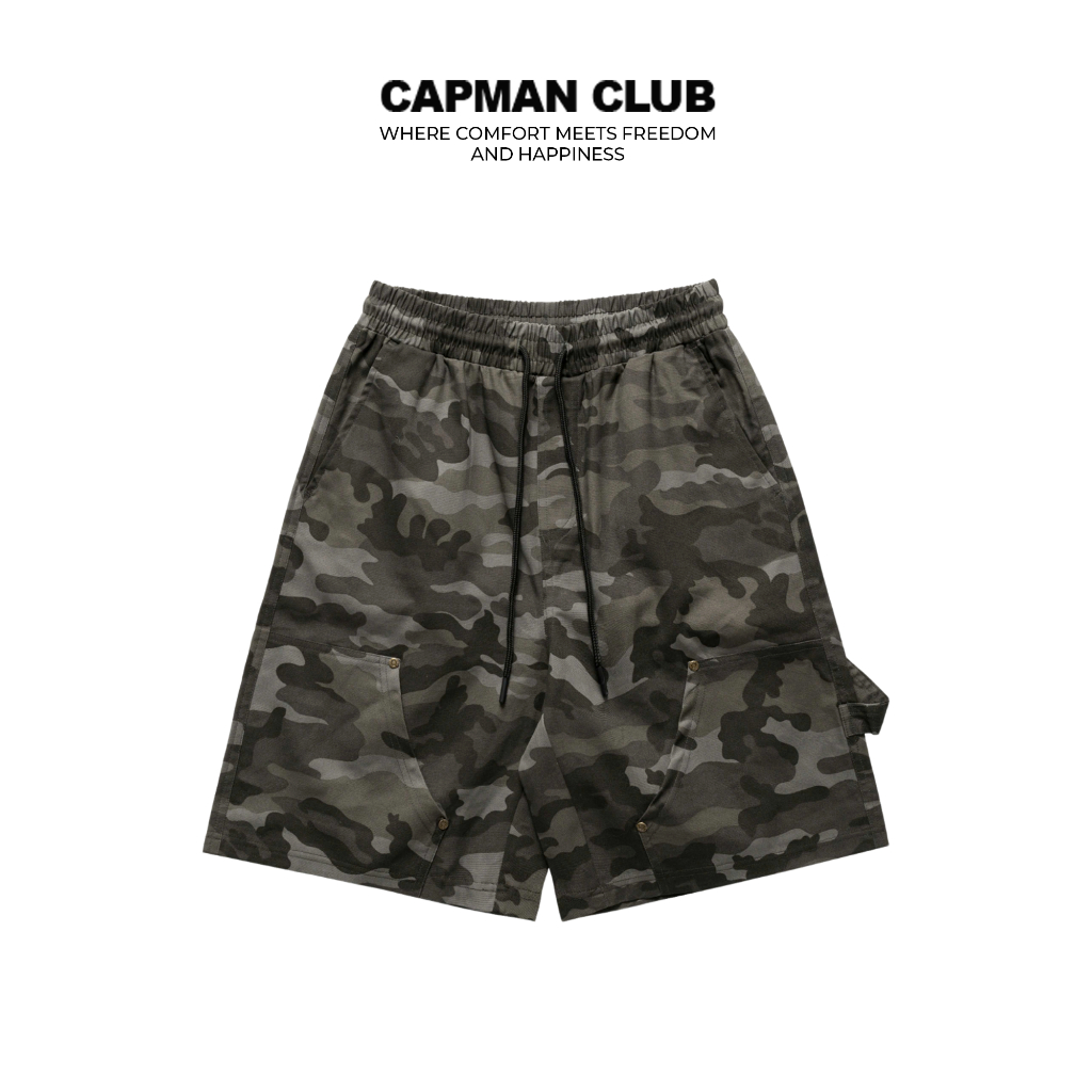 Quần short Lửng nam phom rộng ILUM họa tiết camo CAPMAN CLUB, quần lửng nam cá tính, trẻ trung ...