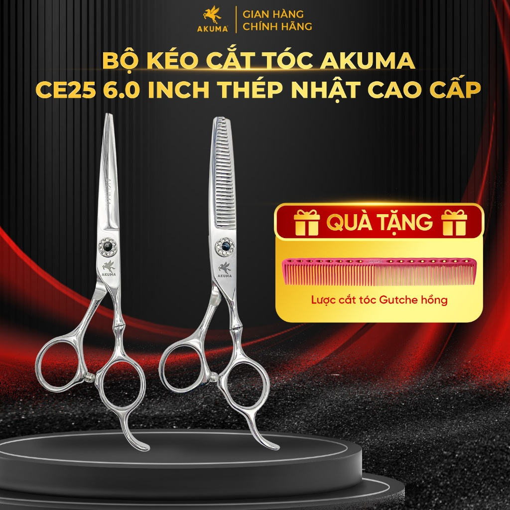 Kéo Cắt Tóc AKUMA CE25 6 Inch Thép Nhật Cao Cấp | Shopee Việt Nam