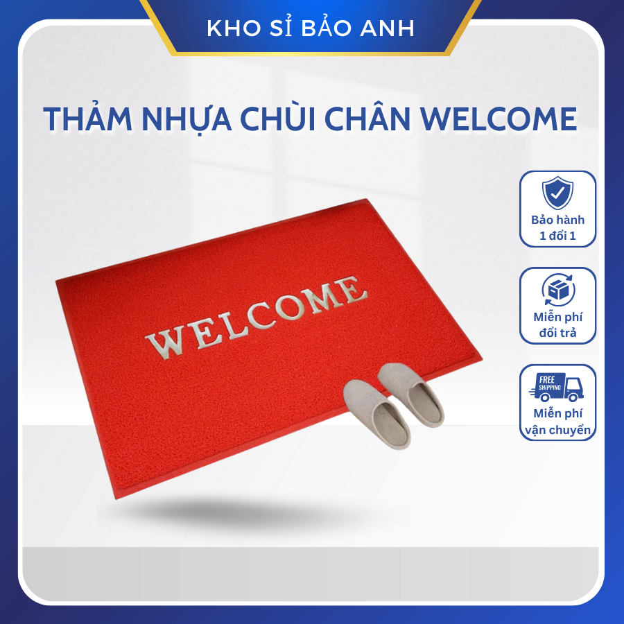 Thảm nhựa chùi chân Welcome 3A chống trơn trượt sang trọng bền đẹp ...