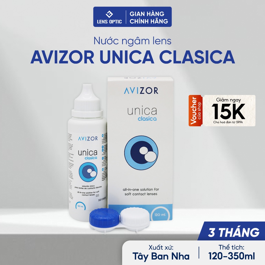 Nước rửa lens Avizor Unica Clasica, dung dịch ngâm rửa kính áp tròng ...