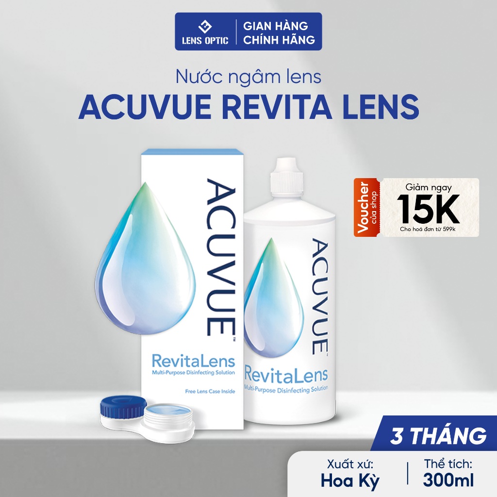 Nước ngâm rửa kính áp tròng Acuvue RevitaLens 300ml dung dịch vệ sinh ...