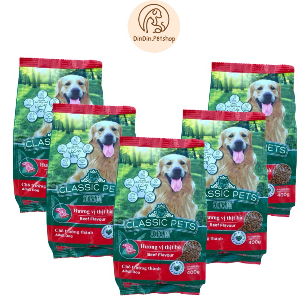 [COMBO 10 GÓI] Thức Ăn Hạt Cho Chó Classic Pets Vị Bò - Gói 400g ...