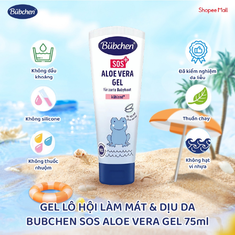 GEL LÔ HỘI LÀM MÁT & DỊU DA BUBCHEN SOS ALOE VERA GEL 75ml | Shopee Việt Nam