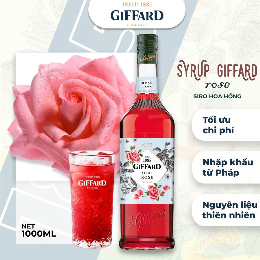 Siro hương vị Hoa Hồng - Giffard Rose Syrup 1000ml | Shopee Việt Nam