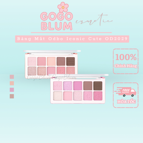 Bảng Mắt Odbo Iconic Eyeshadow Palette Cute OD2029, Phấn Mắt 10 Ô Chất Phấn Mềm Mịn, Bám Màu Tốt ...