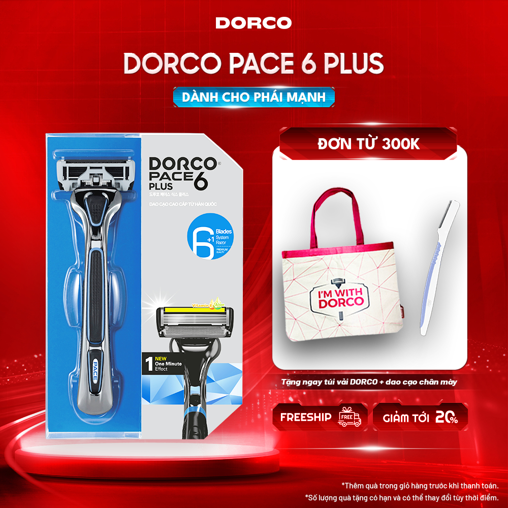 Dao Cạo Râu Hàn Quốc 6 Lưỡi DORCO PACE 6 PLUS - SXA5001-PT - Hộp 1 Cán Dao và 1 Đầu Cạo | Shopee ...