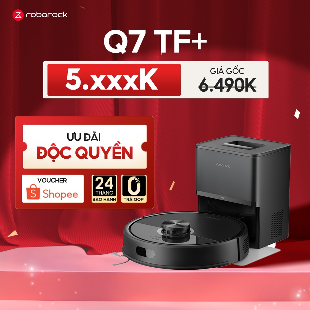 Roborock Q7 TF + robot hút bụi lau nhà | Lực hút 10.000 Pa | Tự động đổ ...