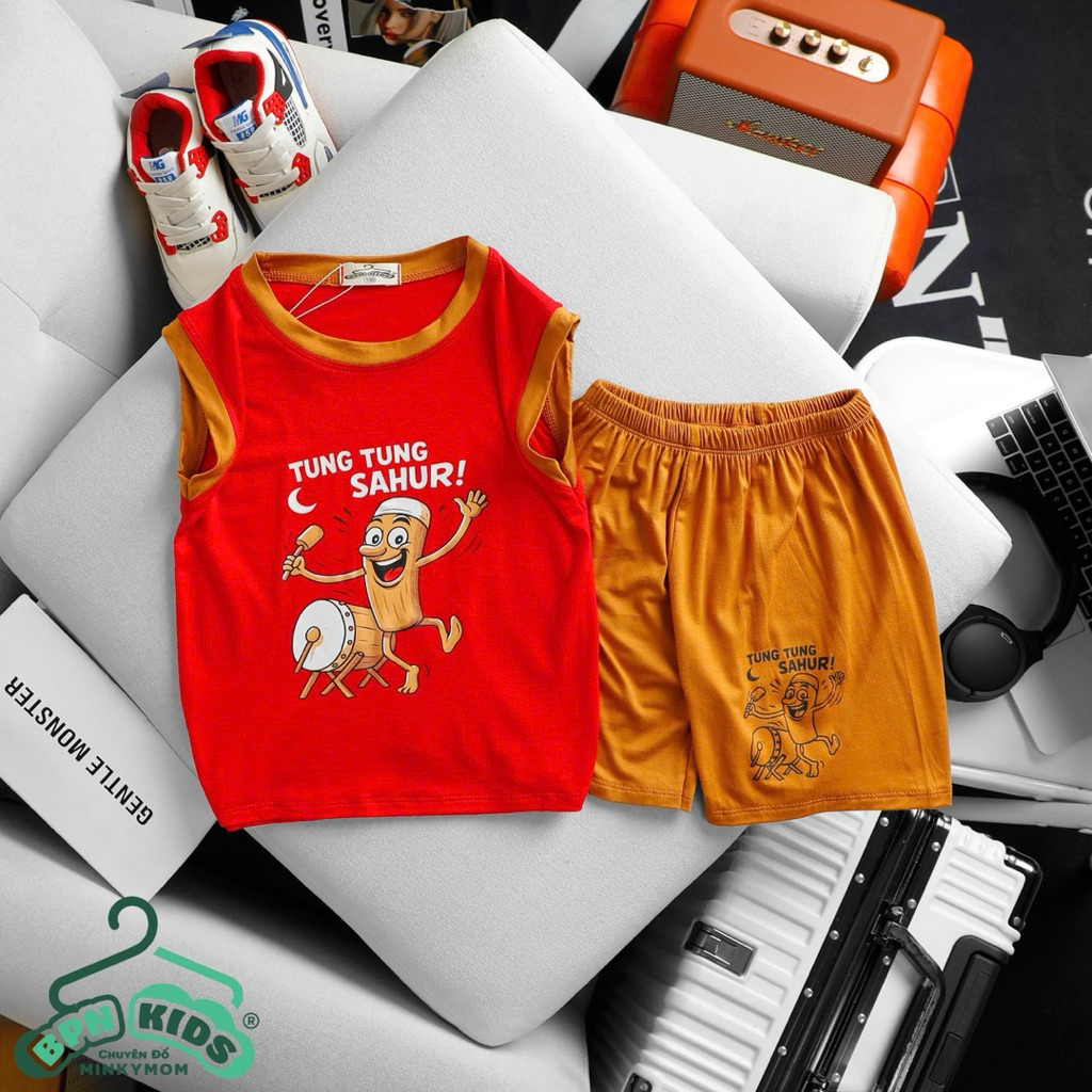 [28-45kg] Bộ Ba Lỗ Thun Lạnh Bpn Kids In Hình Tung Tung Sahur Cho Bé ...