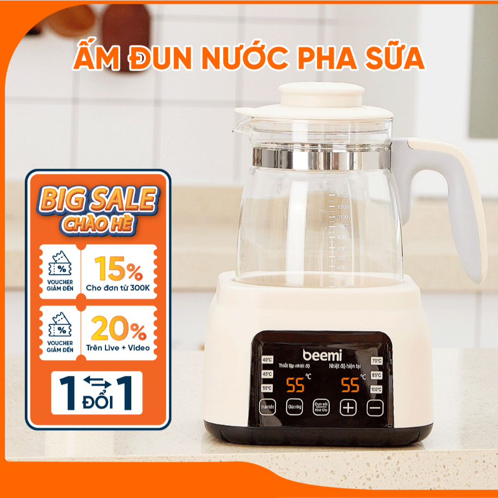 Ấm Đun Nước Pha Sữa Beemi Cao Cấp Khử Clo Giữ Nhiệt 48h Máy Hâm Sữa ...