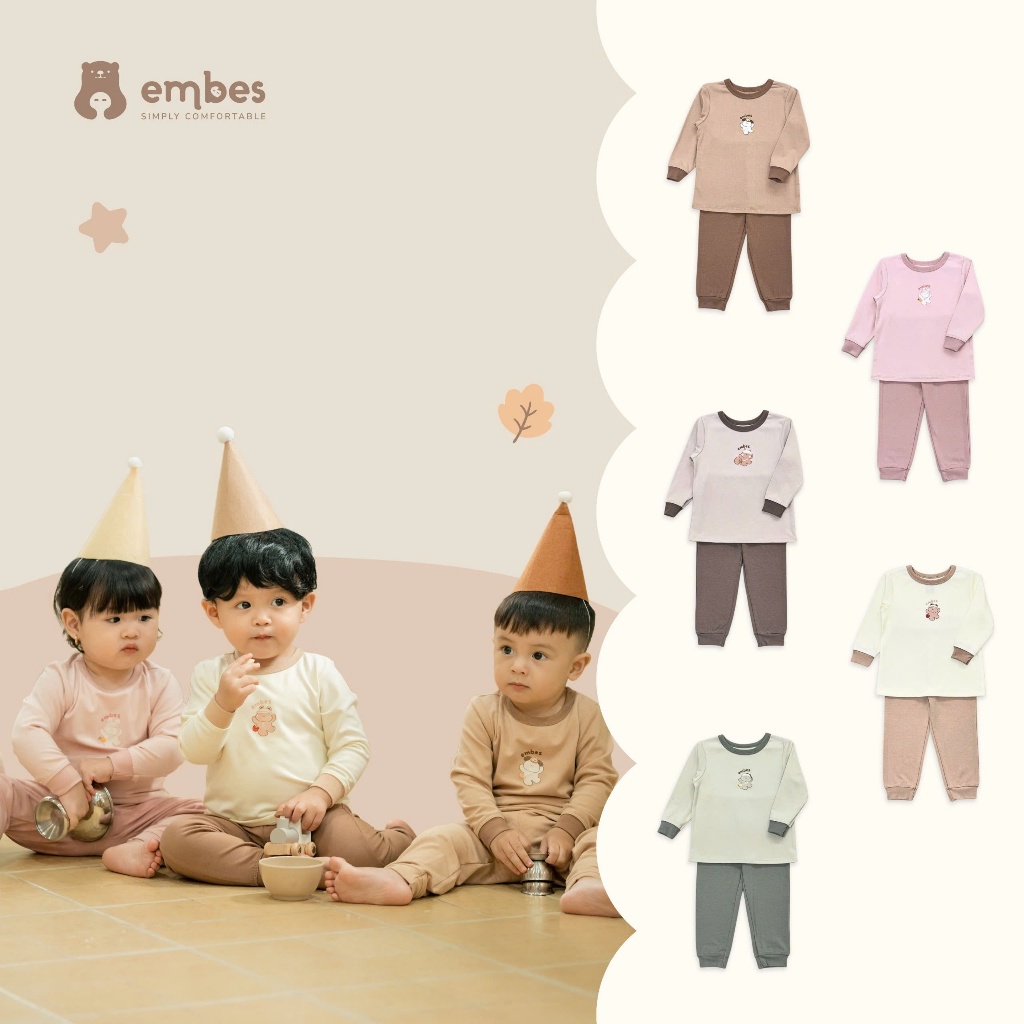 Bộ Dài Tay Thun Lạnh Embes Cho Bé Trai Bé Gái, Bộ Thun Lạnh Chất Cotton ...
