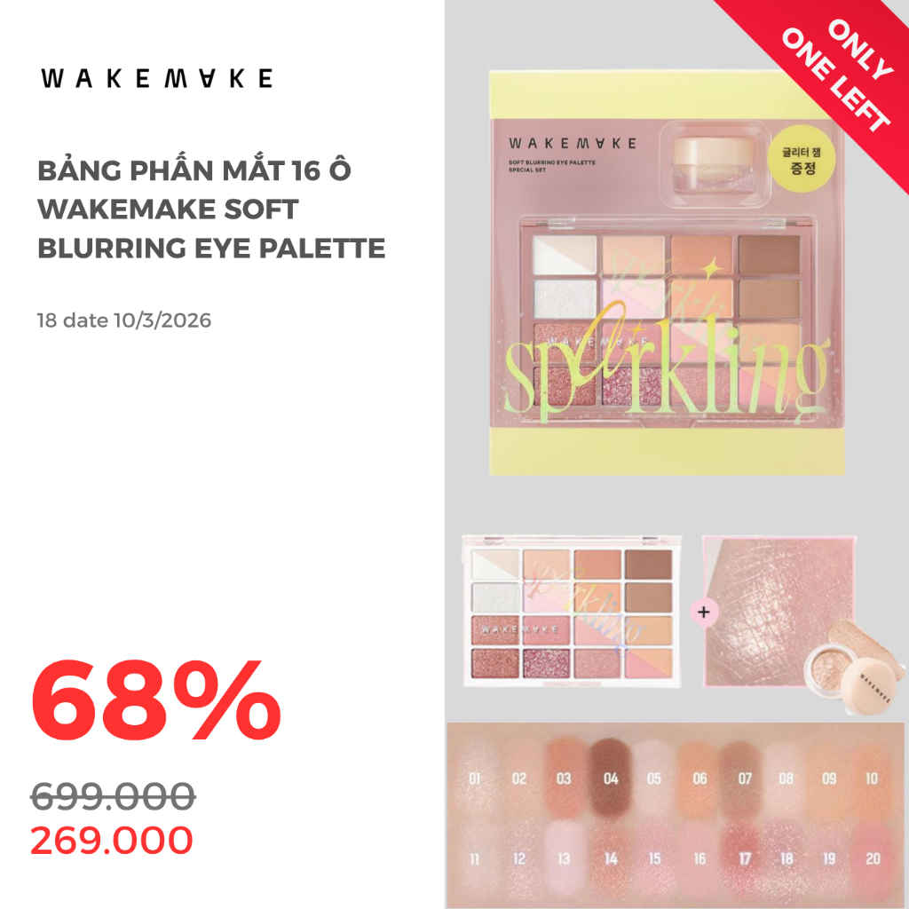 Bảng Phấn Mắt 16 ô WakeMake Soft Blurring Eye Palette | Shopee Việt Nam