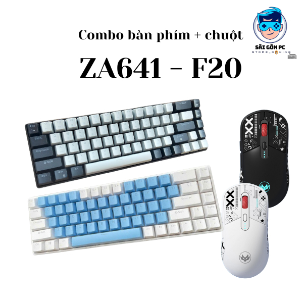 Bộ bàn Phím Cơ Không Dây Bluetooth Atas ZA641 V2 - F20 - Red Swtich Có ...