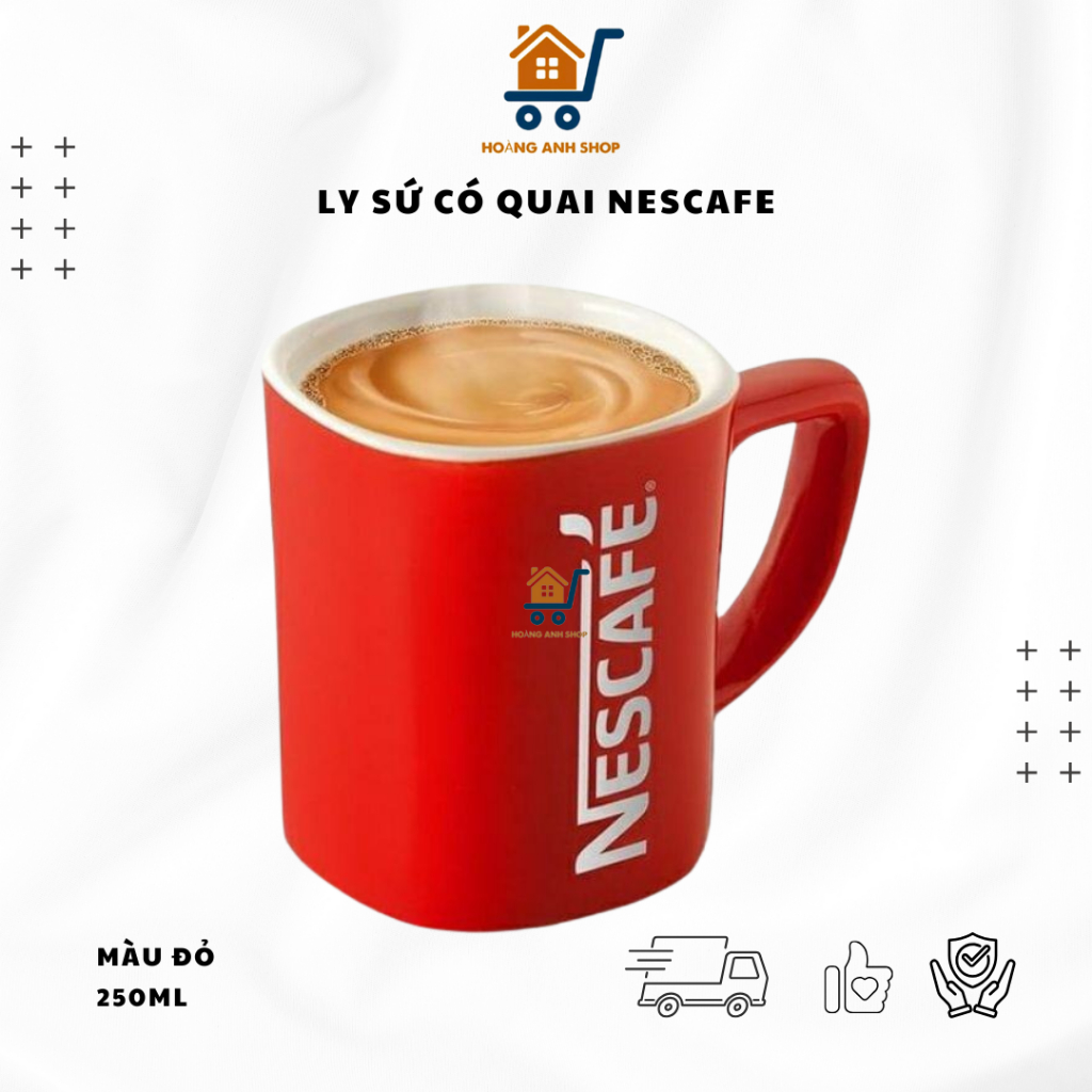 Ly Sứ Có Quai Nescafe Đỏ 250ml Ly Uống Cafe Sứ Tráng Men Cao Cấp An ...